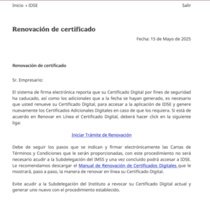 Cómo renovar los certificados del IMSS paso a paso